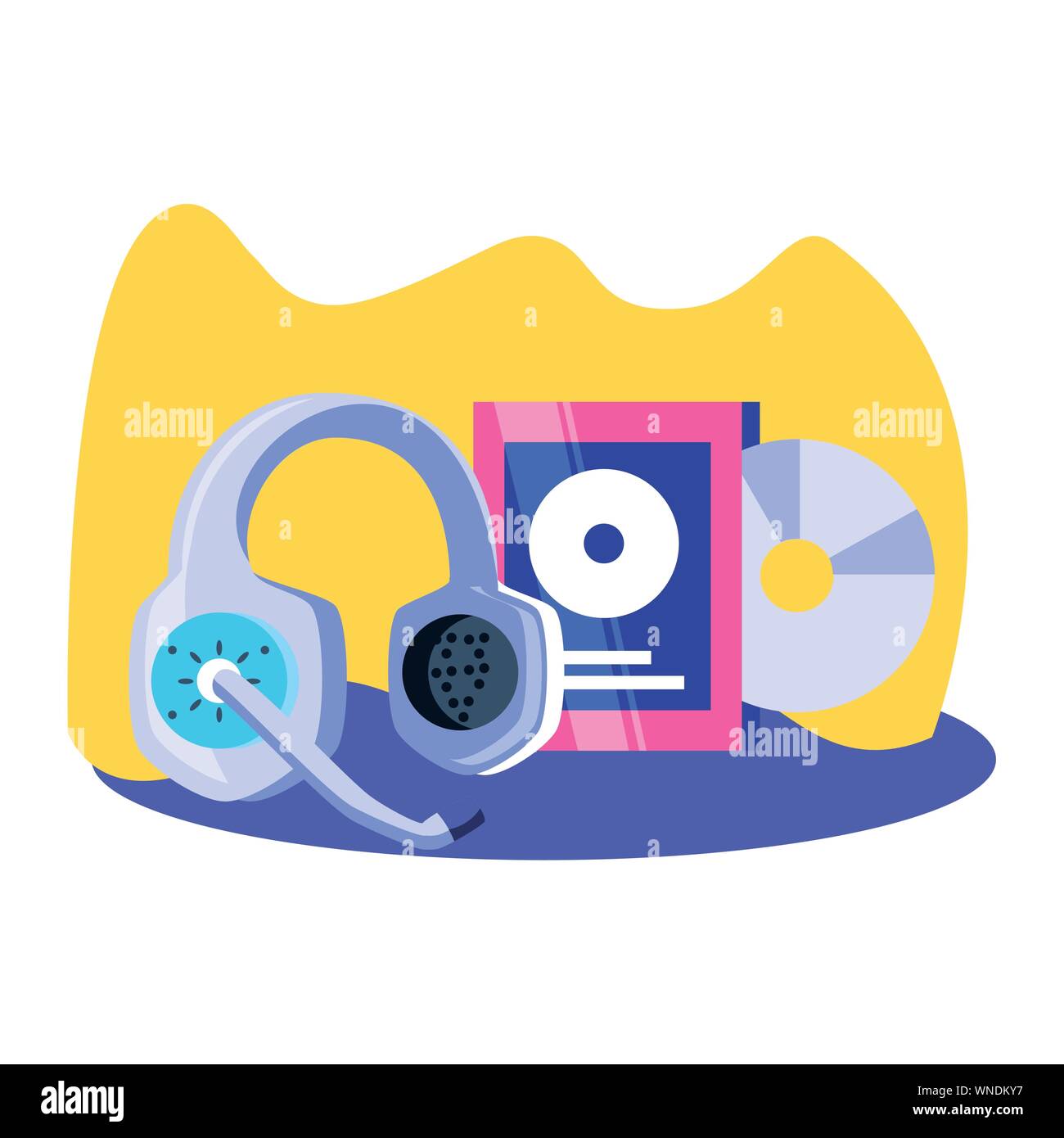 video game compact disk with headset vector illustration design Stock ...