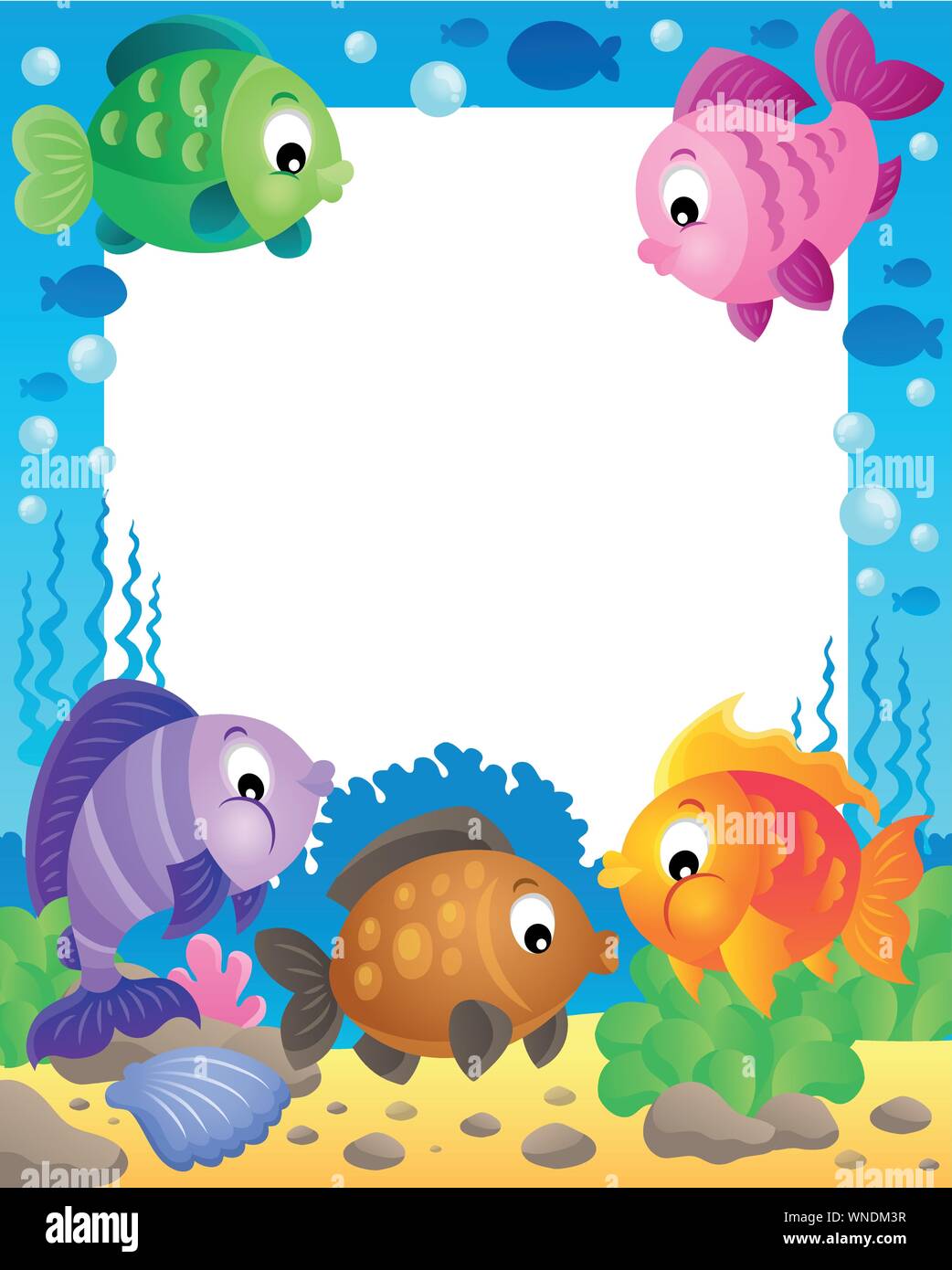Fish theme frame 1 Stock Vector Image & Art - Alamy