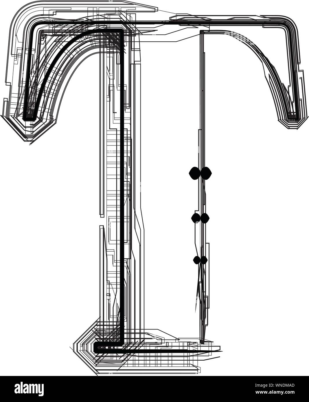 technological font. LETTER T Stock Vector Image & Art - Alamy