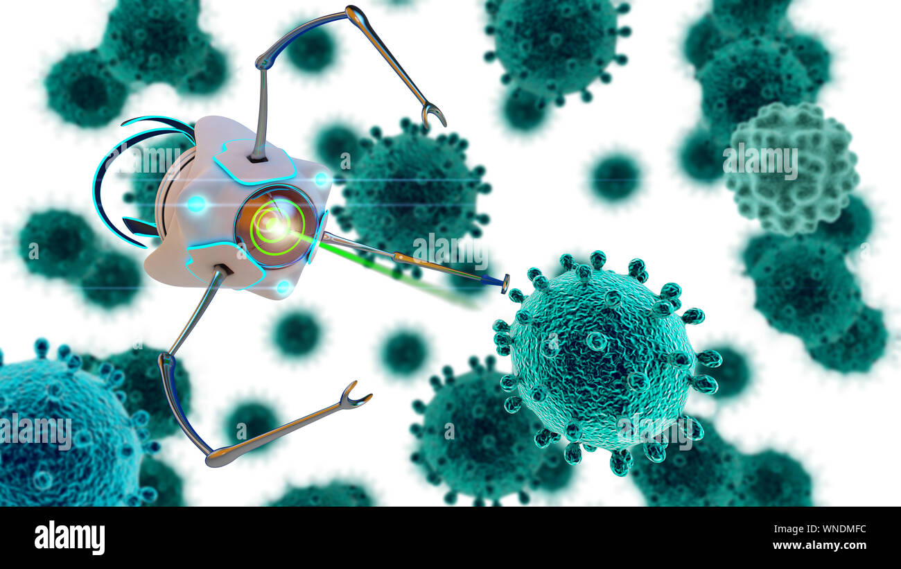 Nano robot 3D render. Medical concept future. Isolated Stock Photo - Alamy