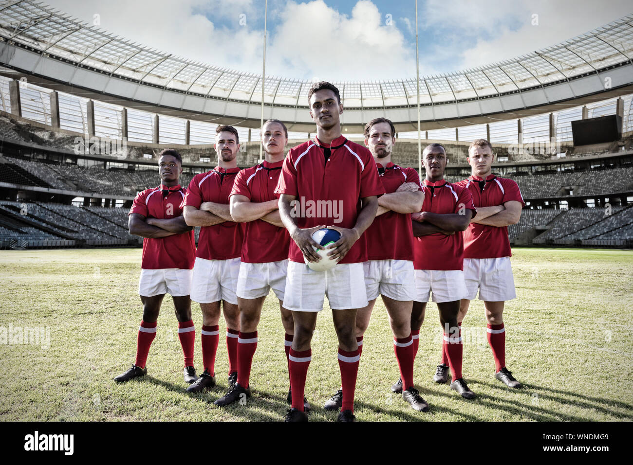 Composite image of diverse rugby players on field Stock Photo - Alamy