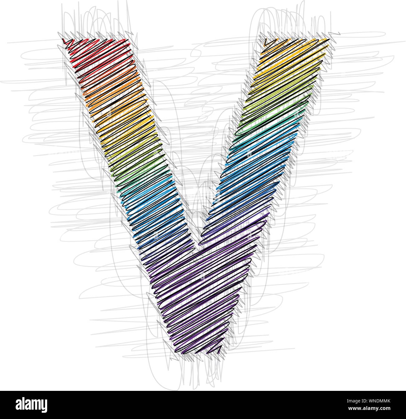 Hand draw font LETTER V Stock Vector Image & Art - Alamy