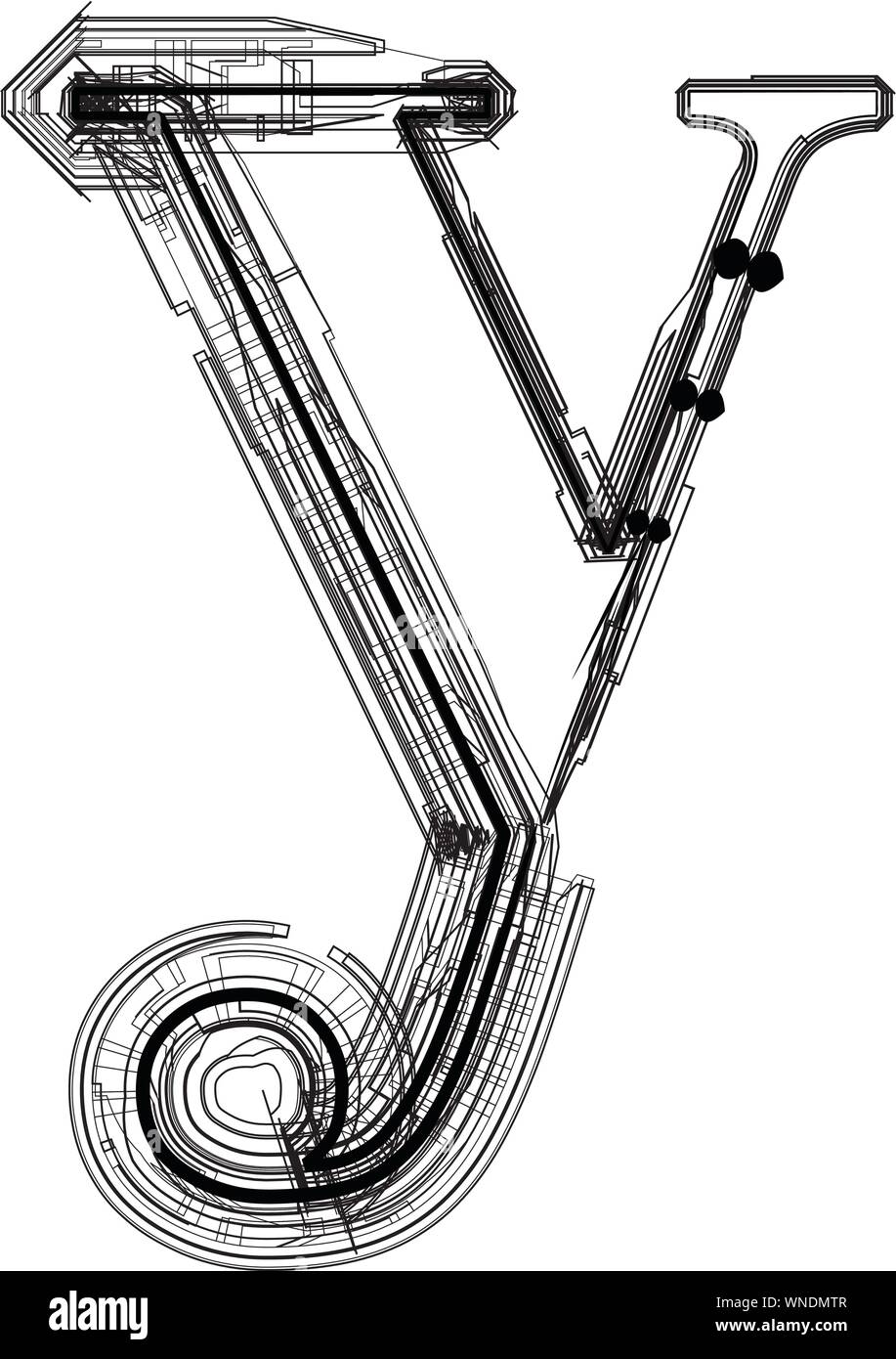 technological font. LETTER y Stock Vector Image & Art - Alamy