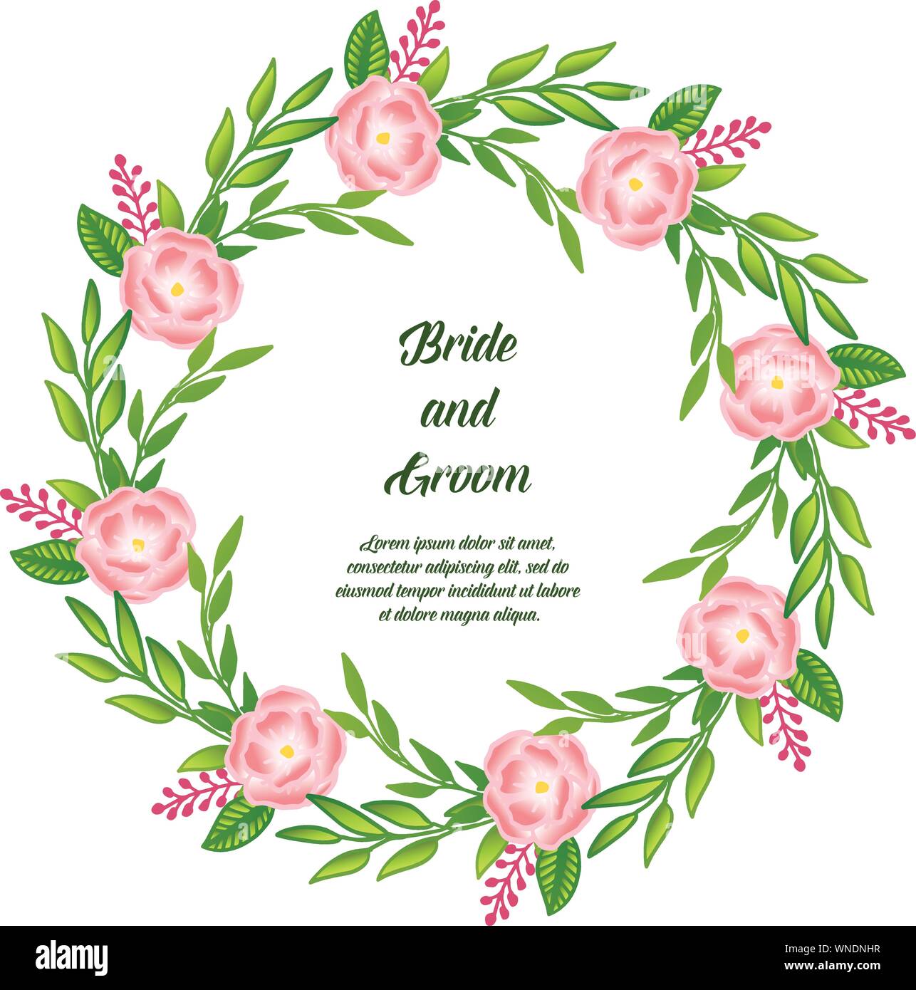 Beauty of elegant pink rose floral frame, template for card bride and ...