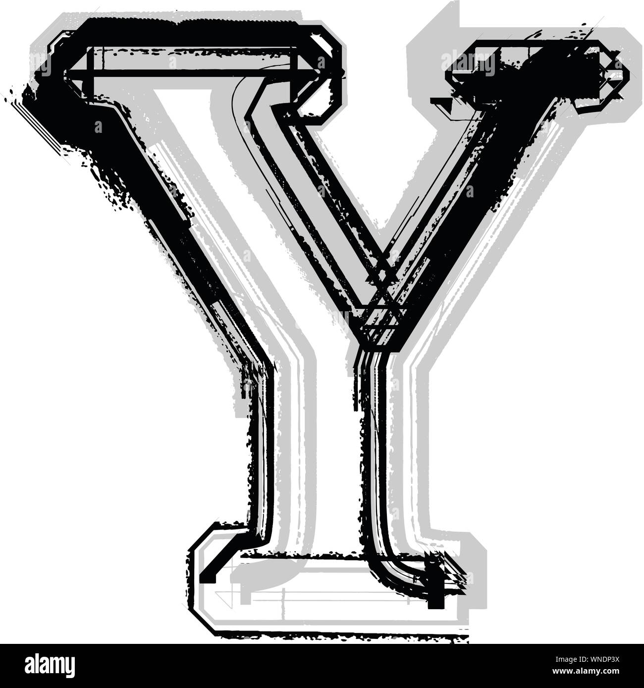 Grunge font. Letter Y Stock Vector Image & Art - Alamy