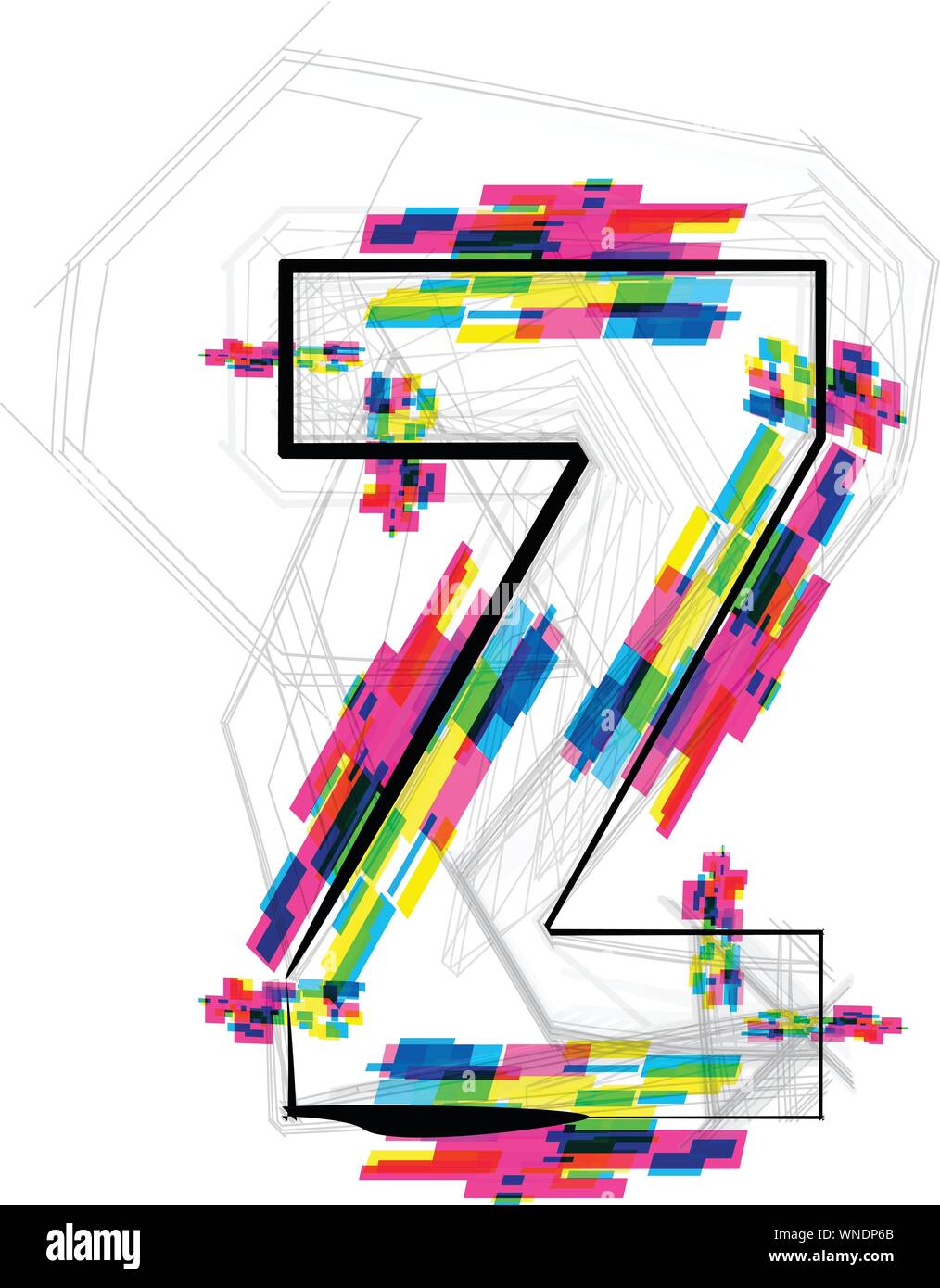 font Illustration. LETTER Z. Vector illustration Stock Vector Image ...