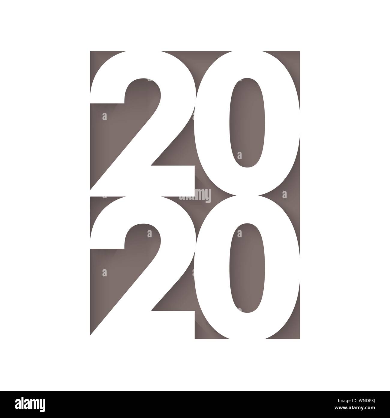 Happy new year 2020 cut paper background. Vector brochure design ...