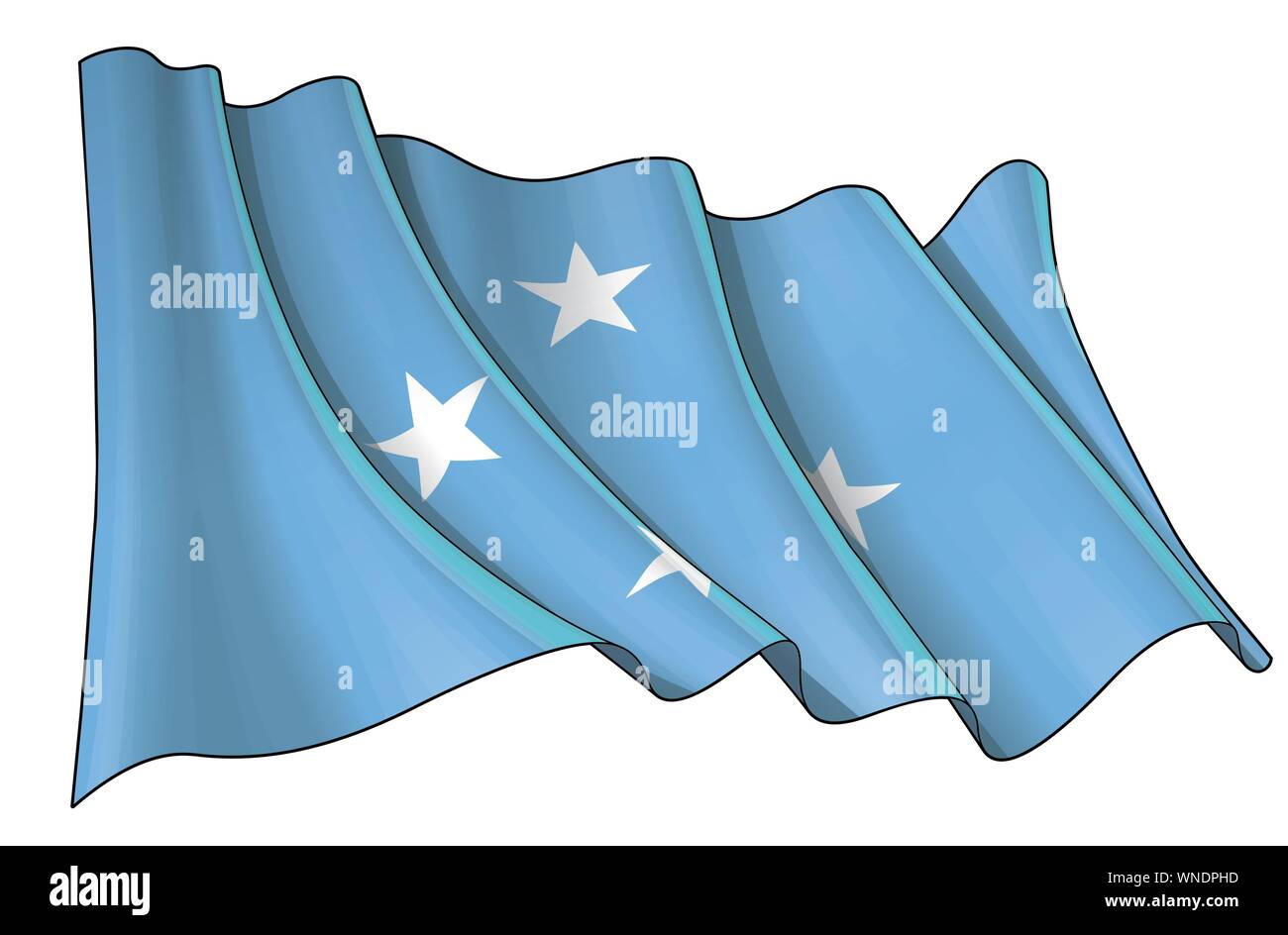 Vector illustration of a Waving Flag of the Federated States of ...