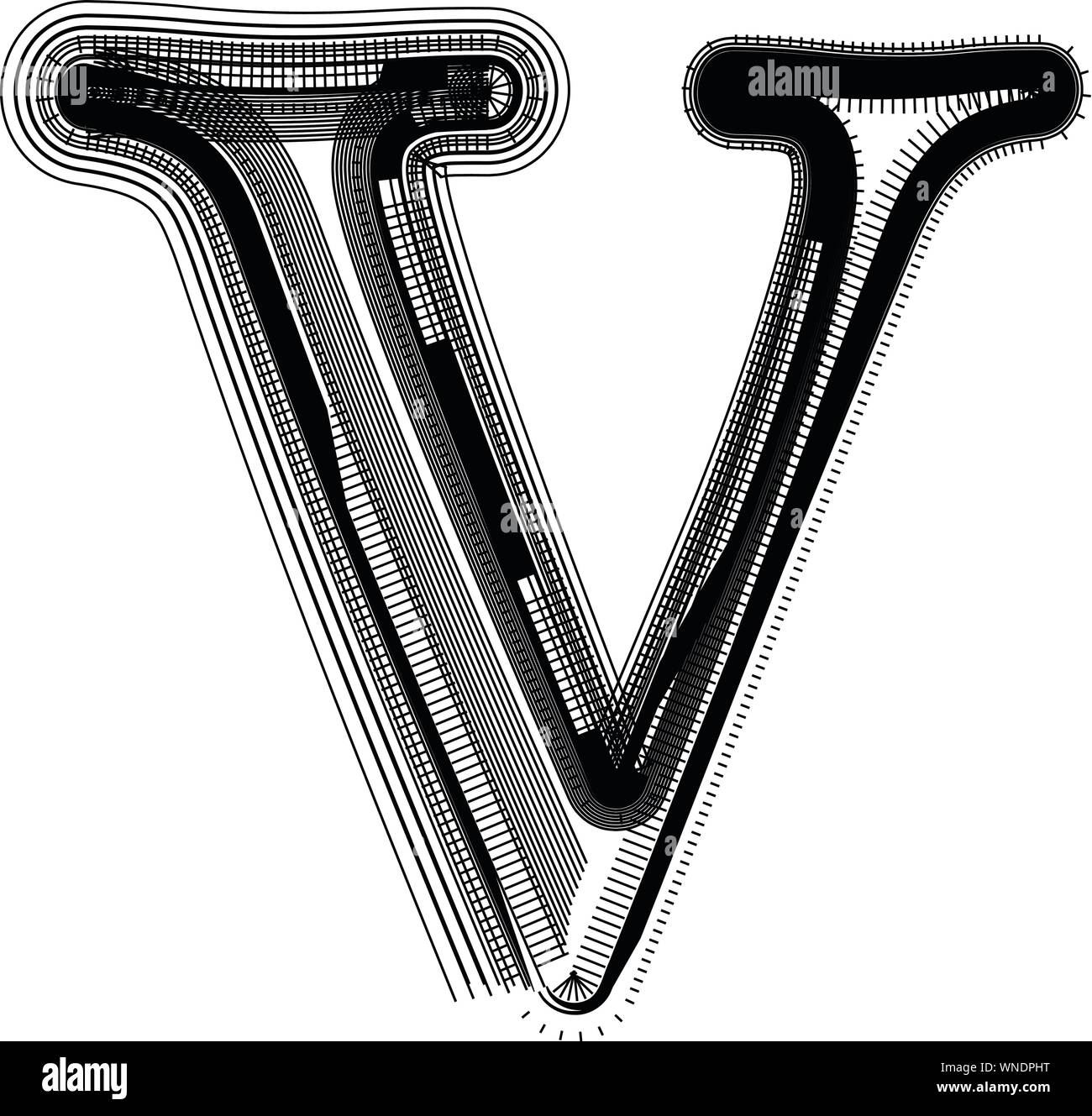 Font illustration LETTER V Stock Vector Image & Art - Alamy