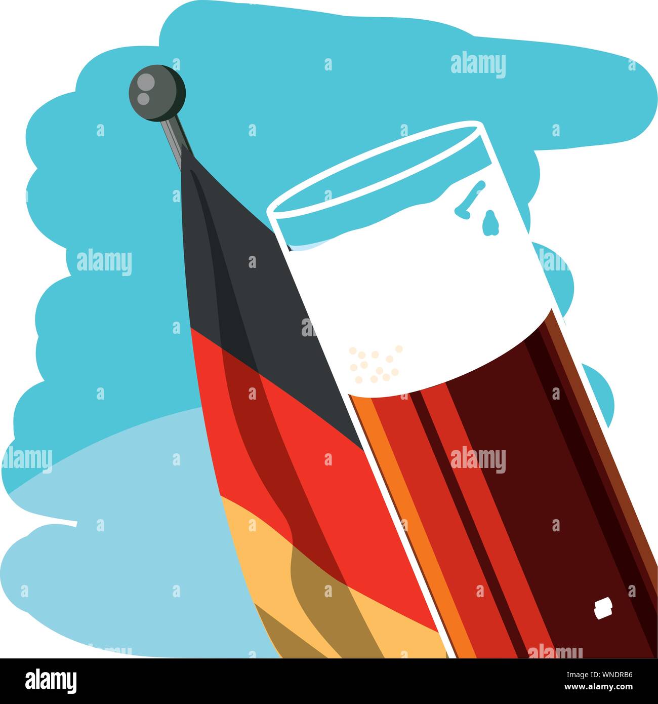 glass of beer with germany flag in pole oktoberfest vector illustration ...