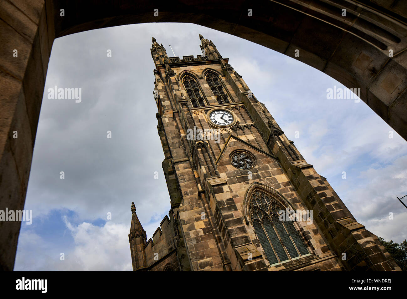 Grade I listed sandstone gothic building Stockport markets landmark St ...