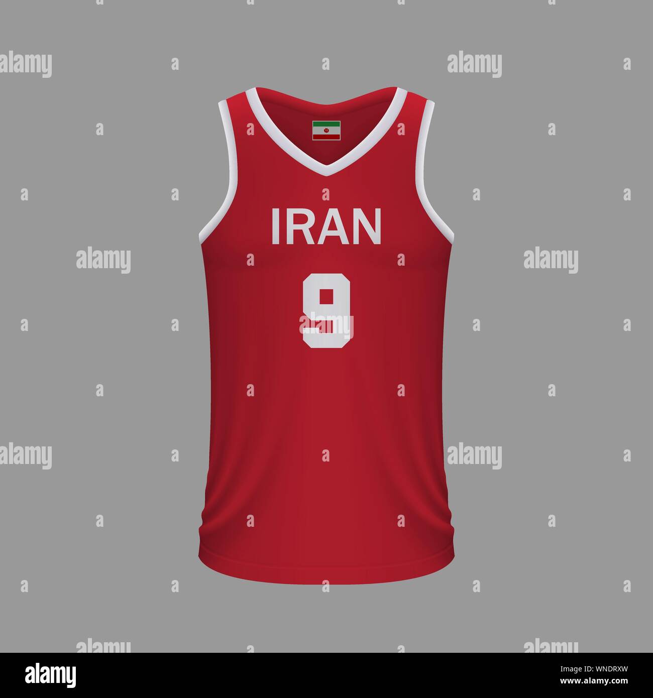 Realistic basketball shirt Iran, jersey template for kit. Vector ...