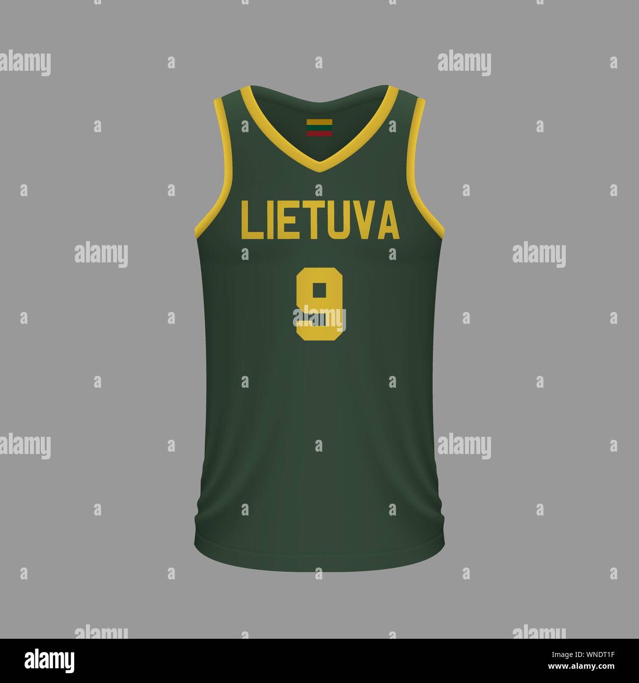Realistic basketball shirt Lithuania, jersey template for kit. Vector ...