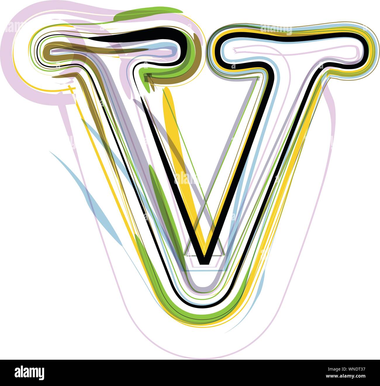 Organic Font illustration. Letter v Stock Vector Image & Art - Alamy