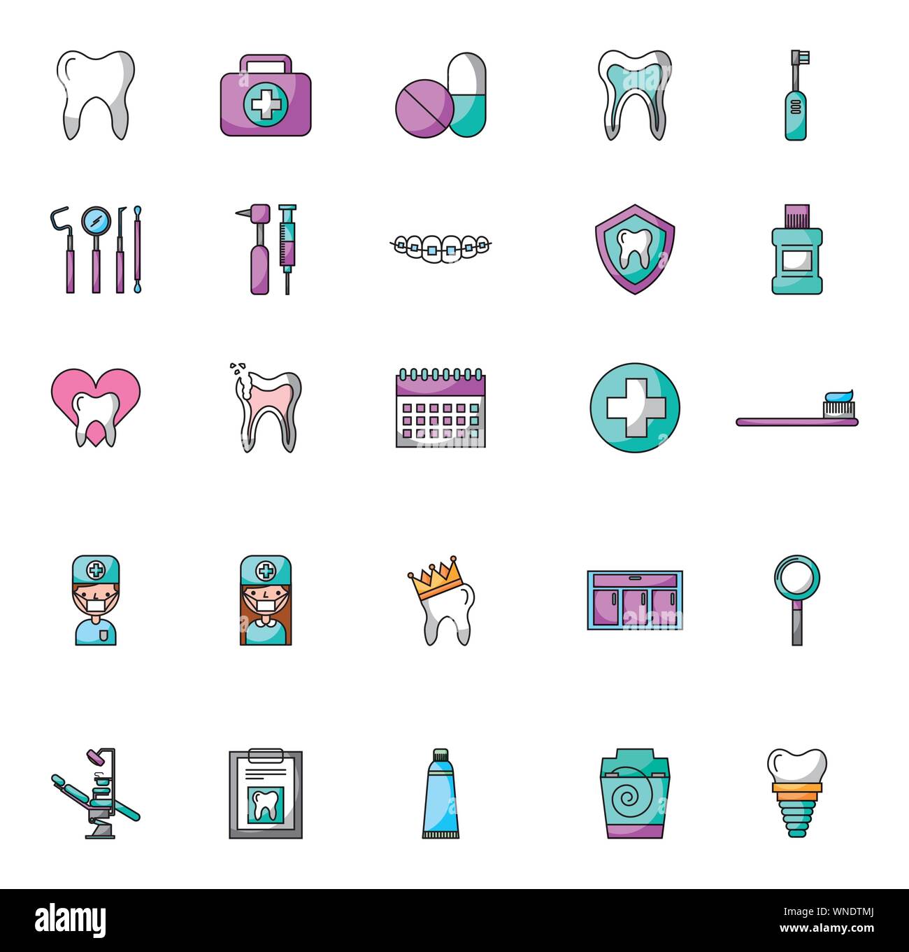 dental health care set icons Stock Vector Image & Art - Alamy