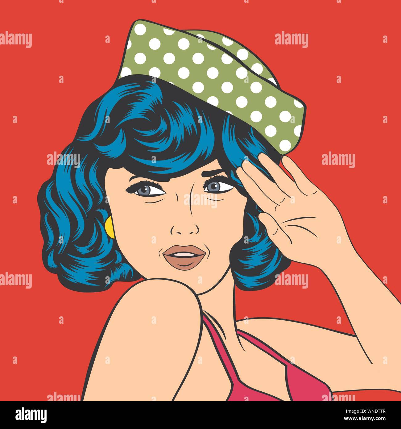 cute retro woman in comics style Stock Vector Image & Art - Alamy