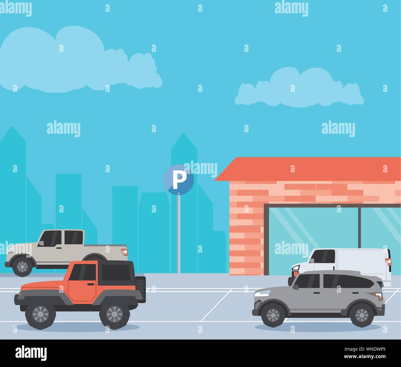 parking zone urban scene icon vector illustration design Stock Vector ...