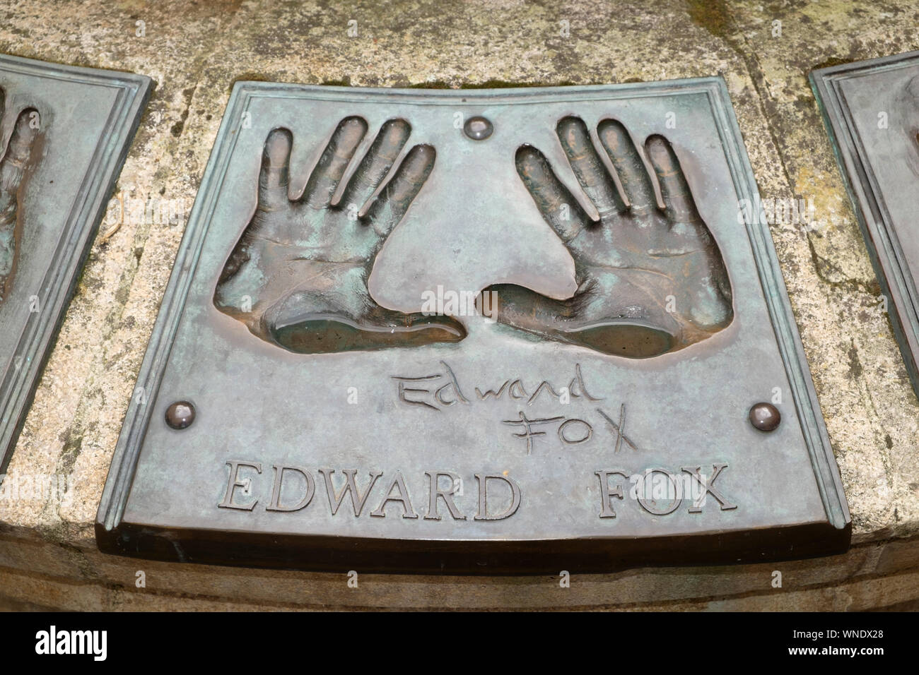The Hand Fountain near Saw Close Bath. Broze reliefs of famous Actors ...