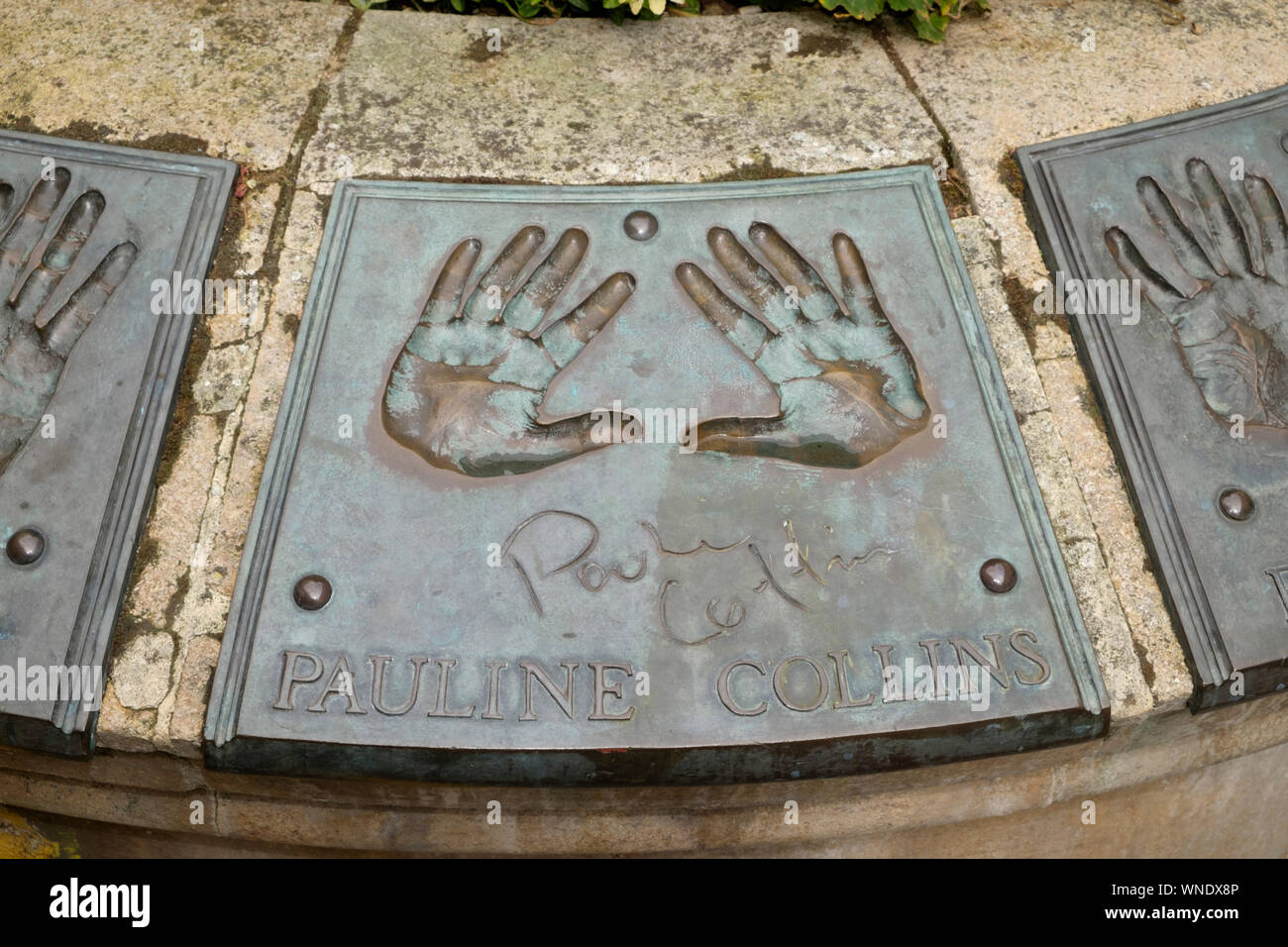 The Hand Fountain near Saw Close Bath. Broze reliefs of famous Actors ...