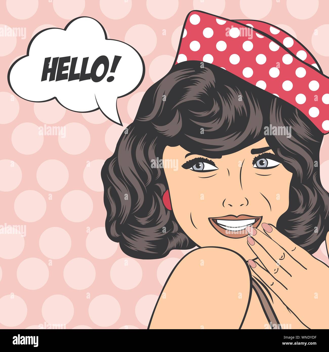 cute retro woman in comics style Stock Vector Image & Art - Alamy