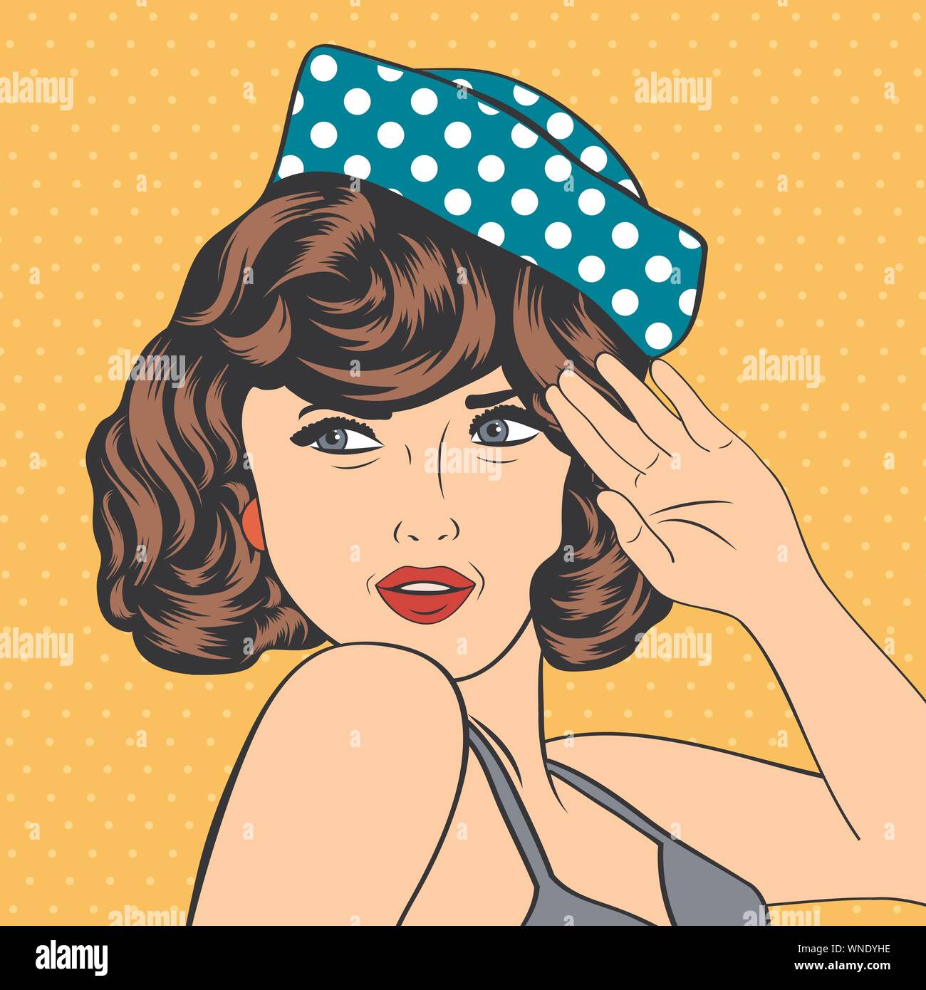 cute retro woman in comics style Stock Vector Image & Art - Alamy