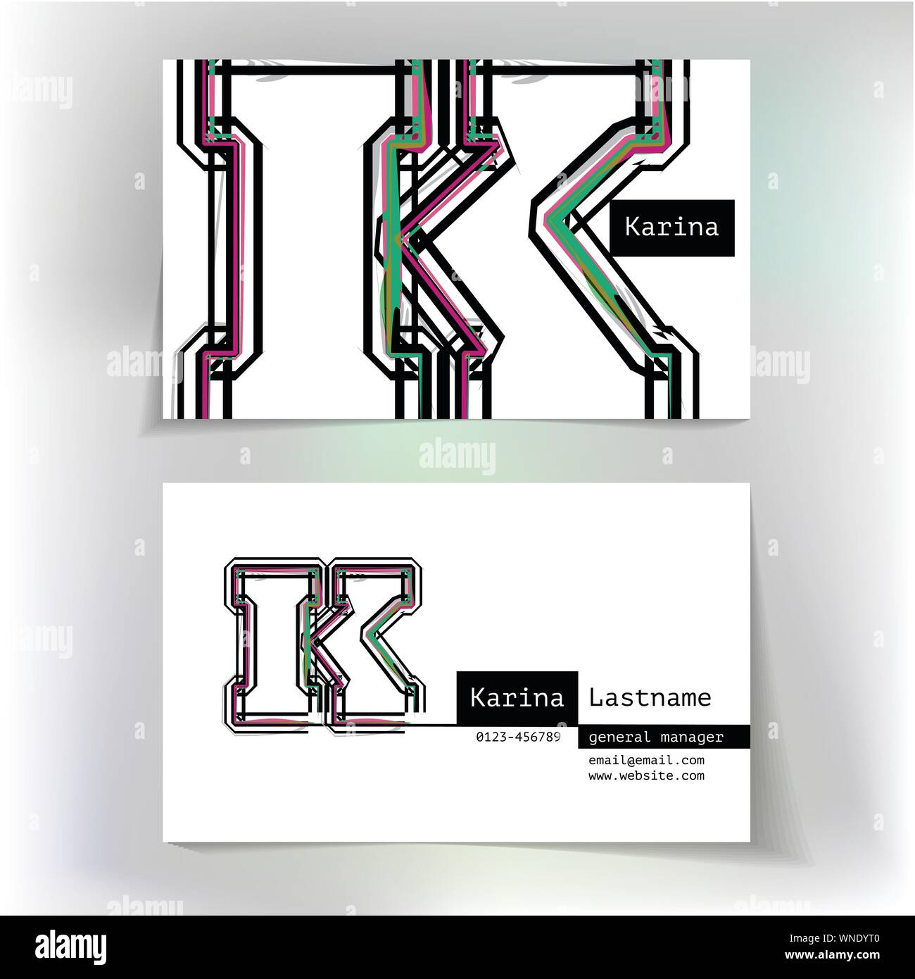 Business card design with letter K Stock Vector Image & Art - Alamy