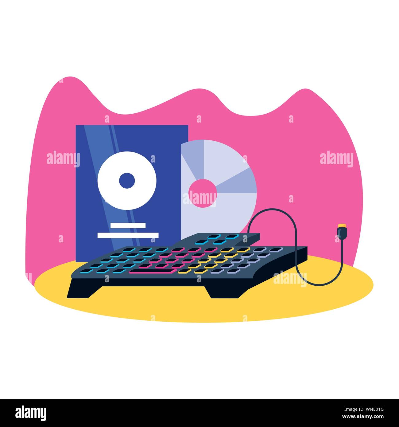 video game compact disk with keypad vector illustration design Stock ...