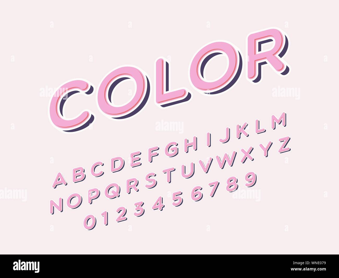 Retro color font and alphabet. Stock vector Stock Vector Image & Art ...