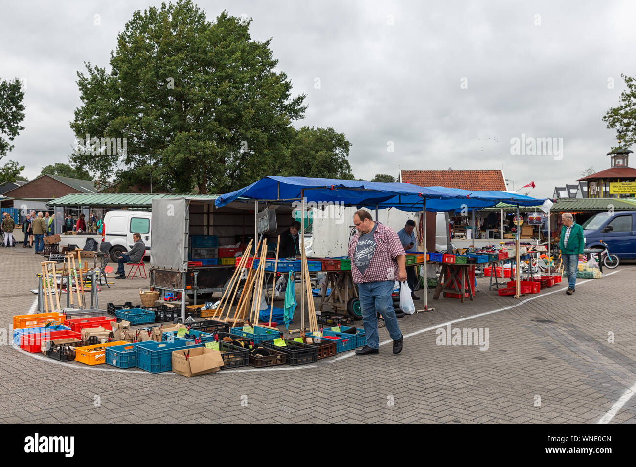 Dutch flea market Weerselo with market stands and visitors Stock Photo ...
