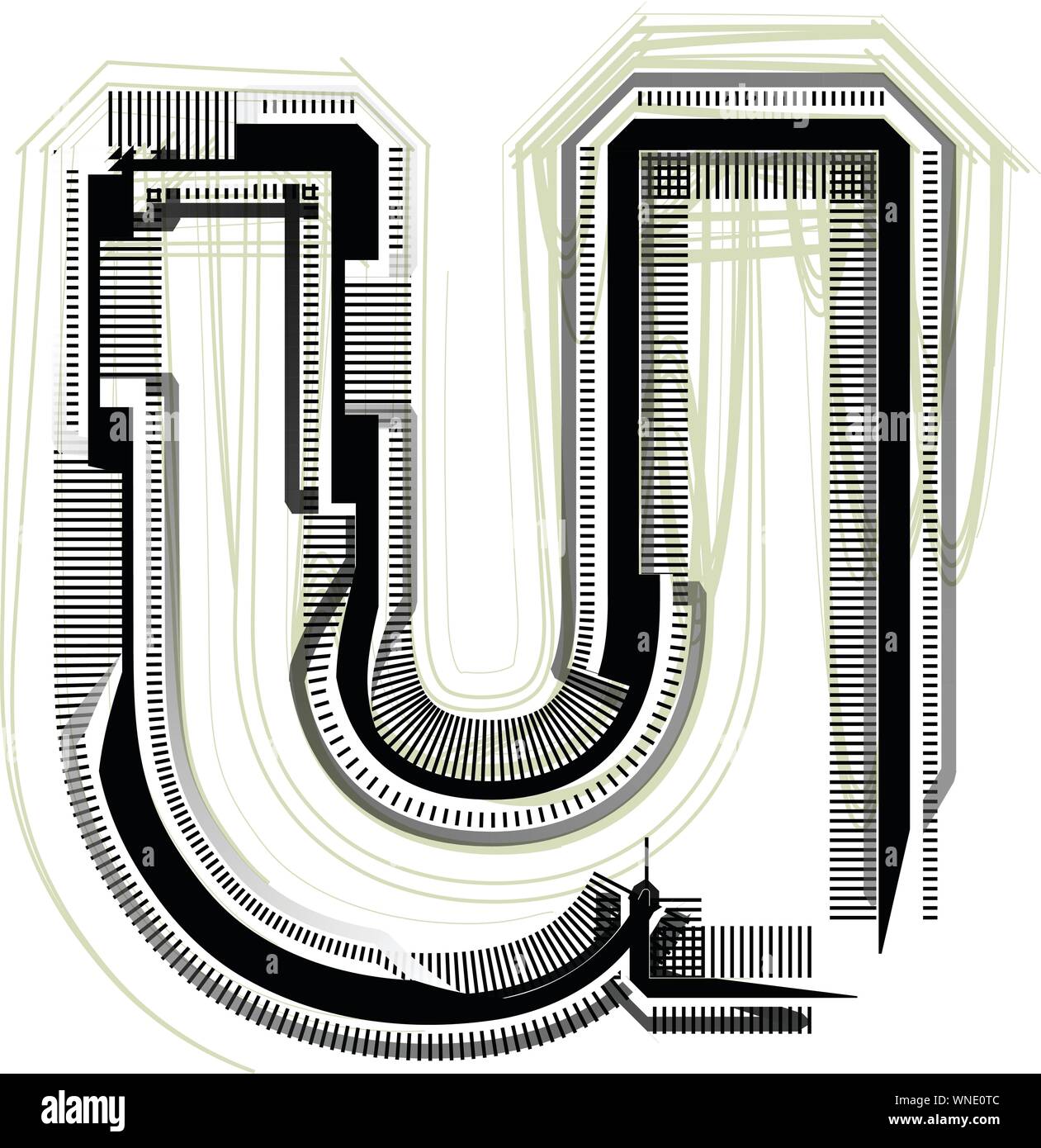 technological font. LETTER u Stock Vector Image & Art - Alamy