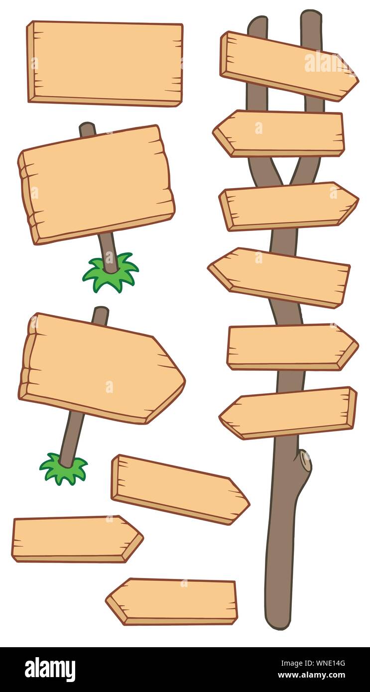 Wooden roadsigns collection Stock Vector Image & Art - Alamy
