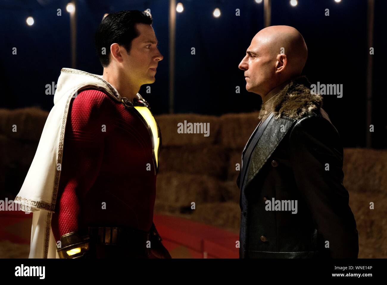 ZACHARY LEVI and MARK STRONG in SHAZAM! (2019), directed by DAVID F ...