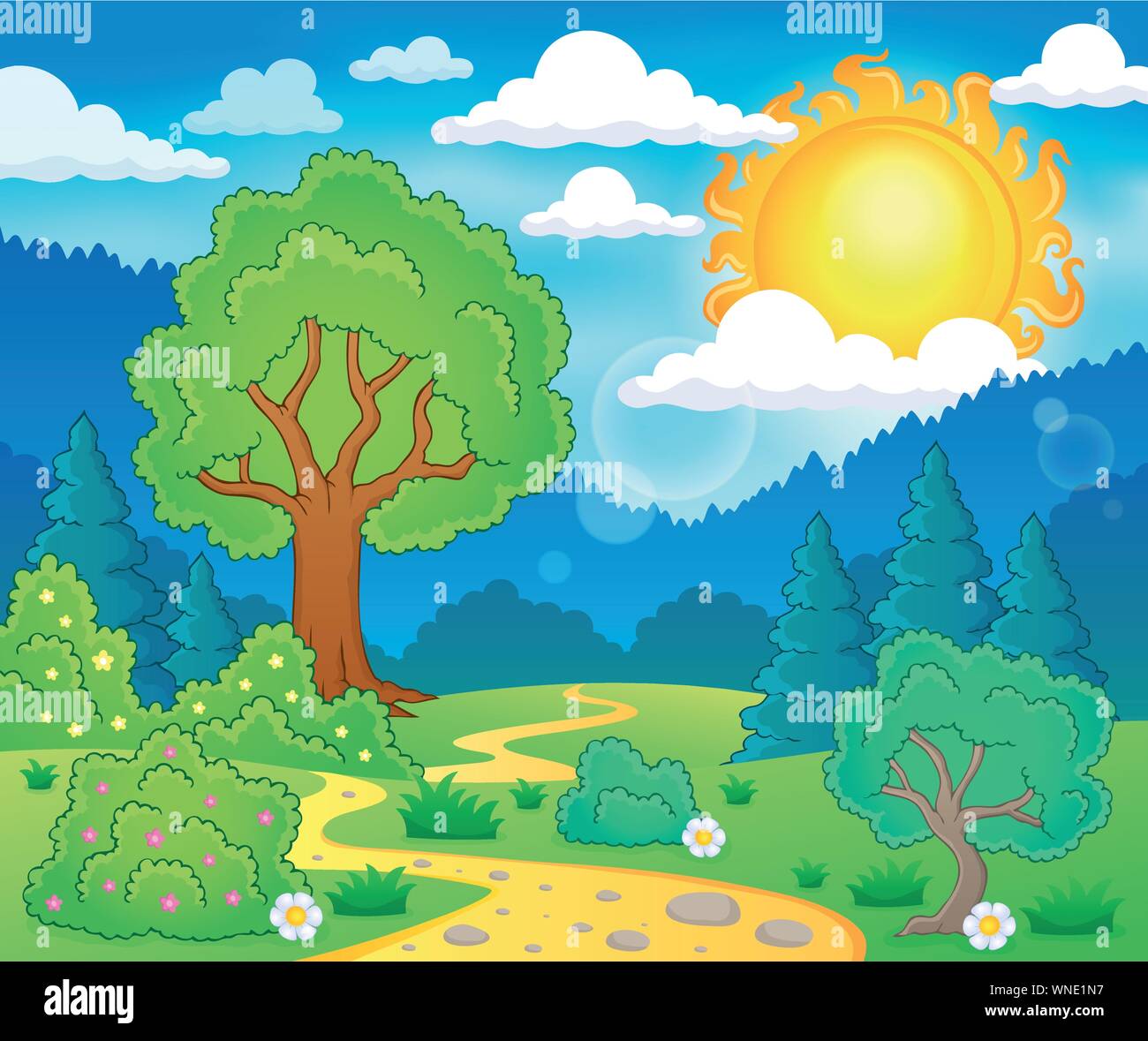 Spring theme landscape 5 Stock Vector Image & Art - Alamy