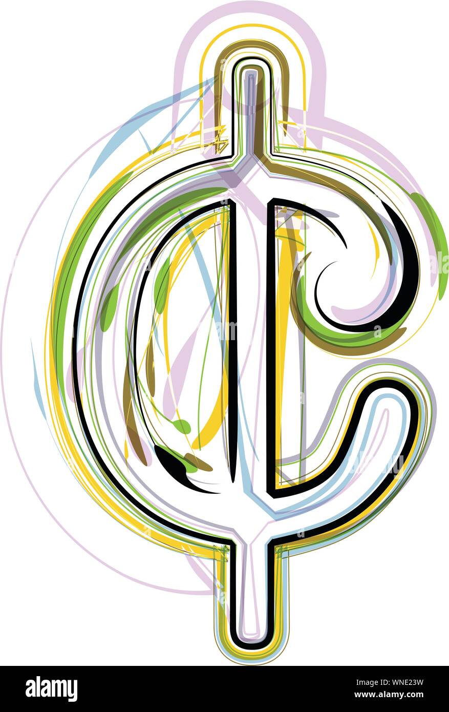 Organic Font cent Symbol illustration Stock Vector Image & Art - Alamy