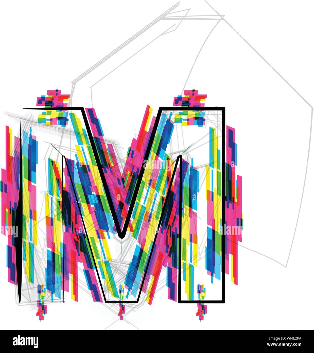 Font Illustration. LETTER M. Vector illustration Stock Vector Image ...