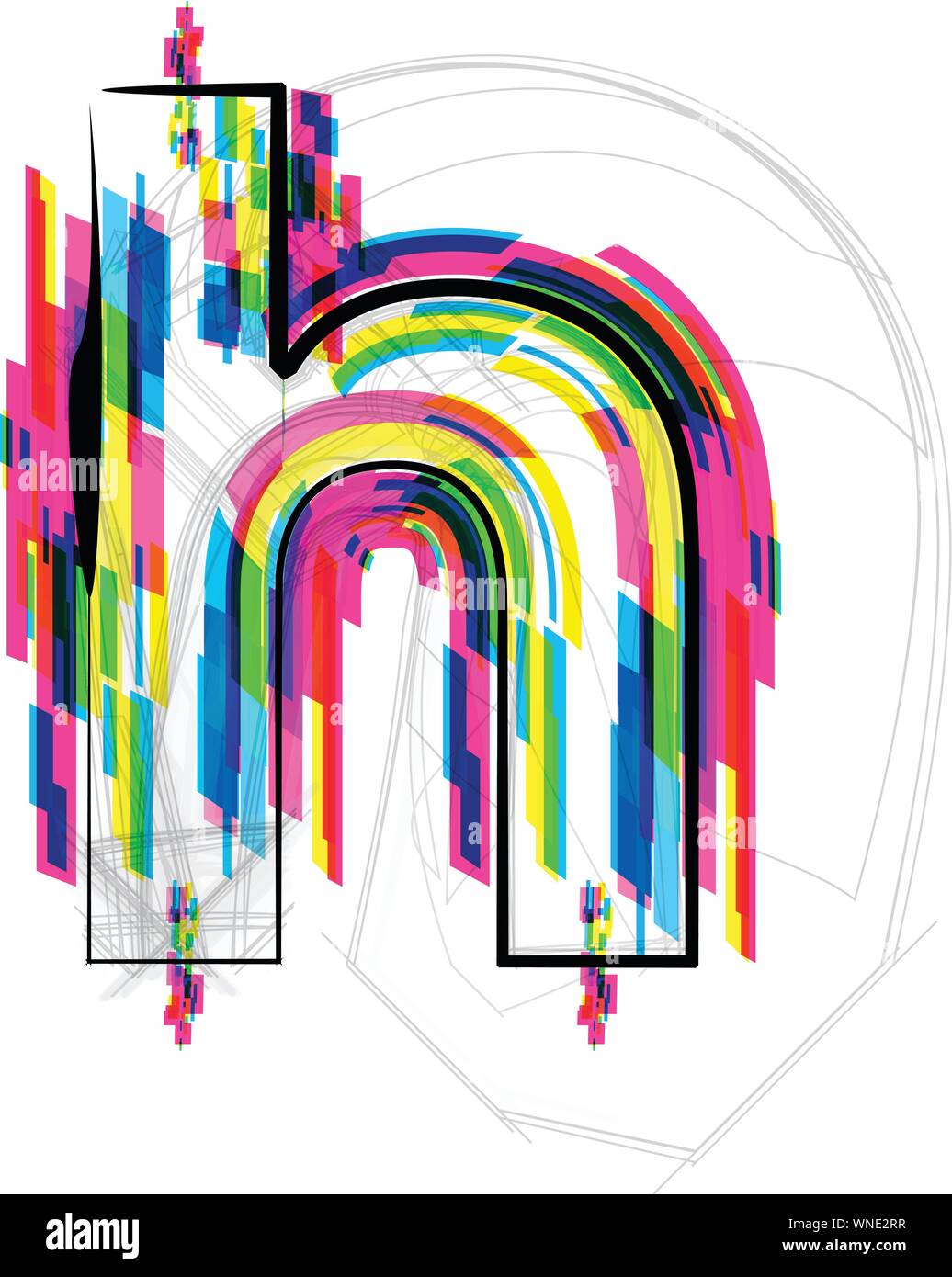 font Illustration. LETTER h. Vector illustration Stock Vector Image ...