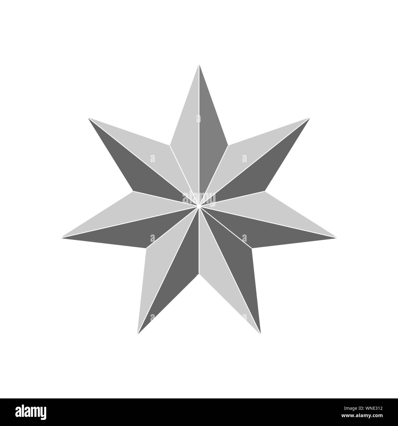 3d 7 point beveled star. Vector illustration . Template for your design ...
