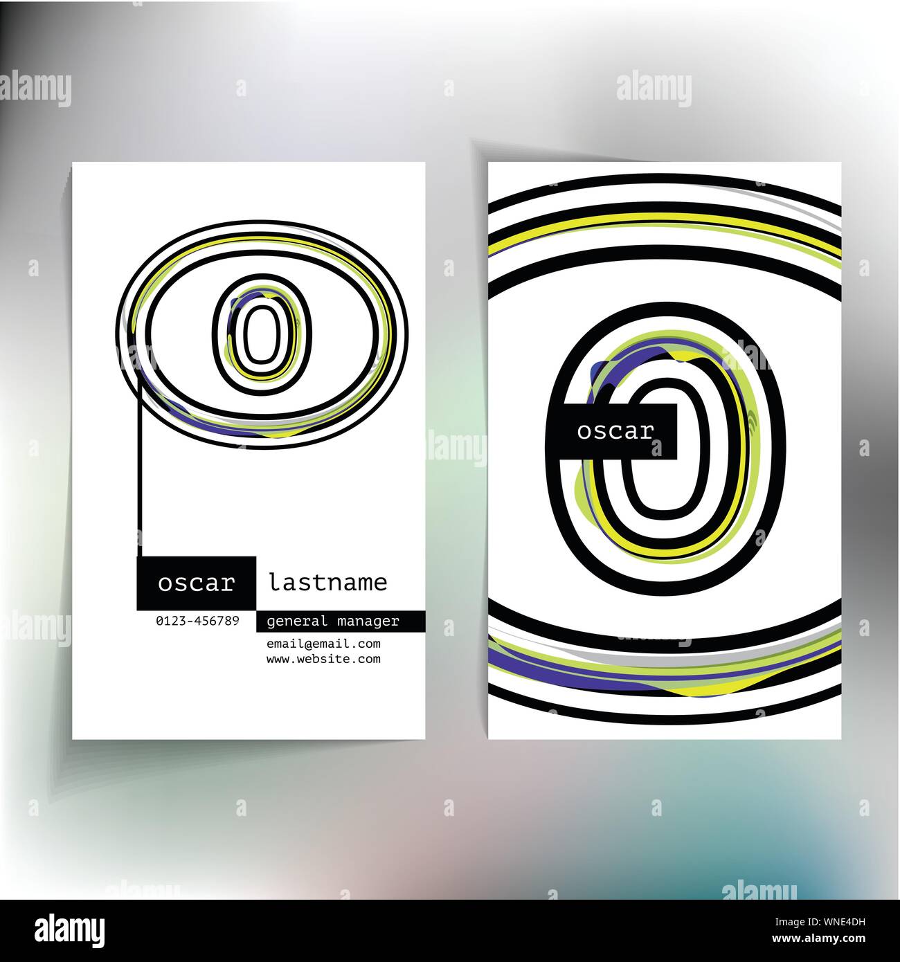 Business card design with letter o Stock Vector Image & Art - Alamy