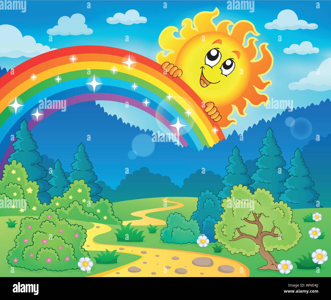 Spring theme landscape 7 Stock Vector Image & Art - Alamy