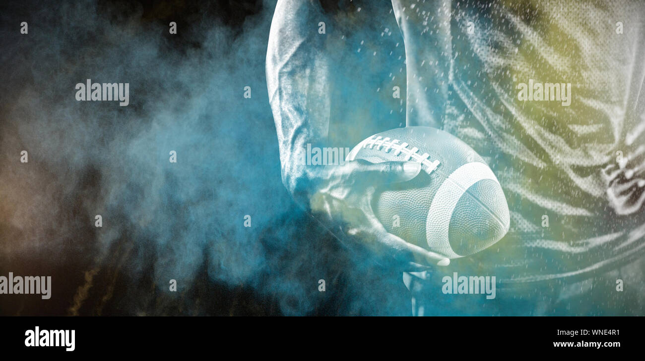 Composite image of strong rugby player Stock Photo - Alamy