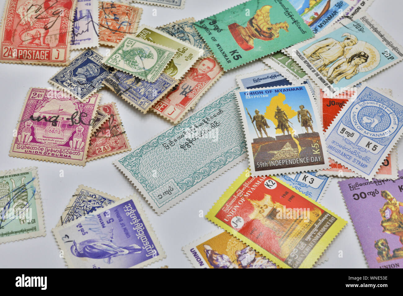 Old burma postage stamp hi-res stock photography and images - Alamy