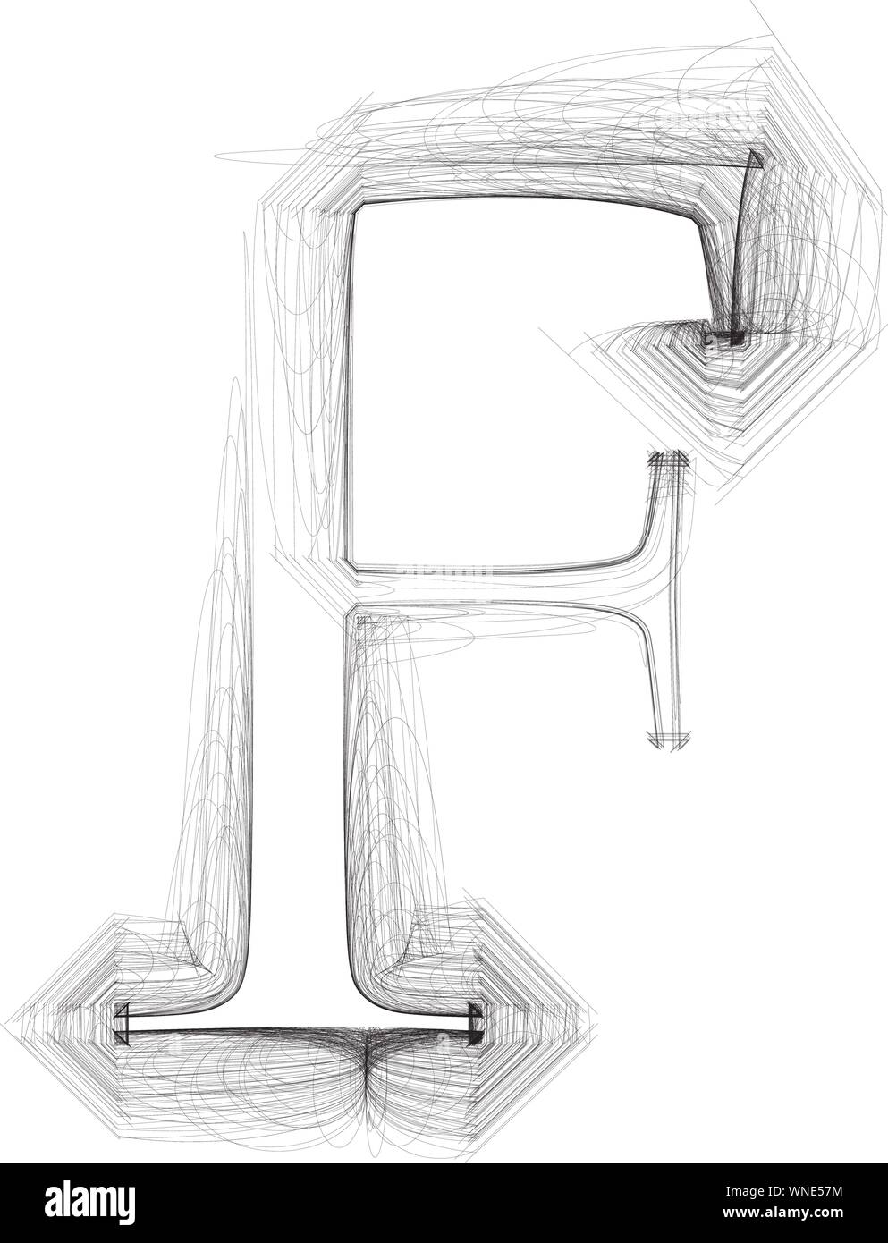Hand draw font. LETTER F. Vector illustration Stock Vector Image & Art ...