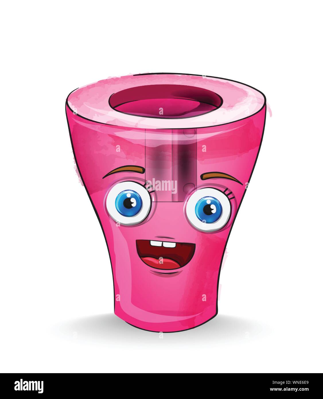 Sharpener cartoon character Vector. Happy smilling school concept Stock ...