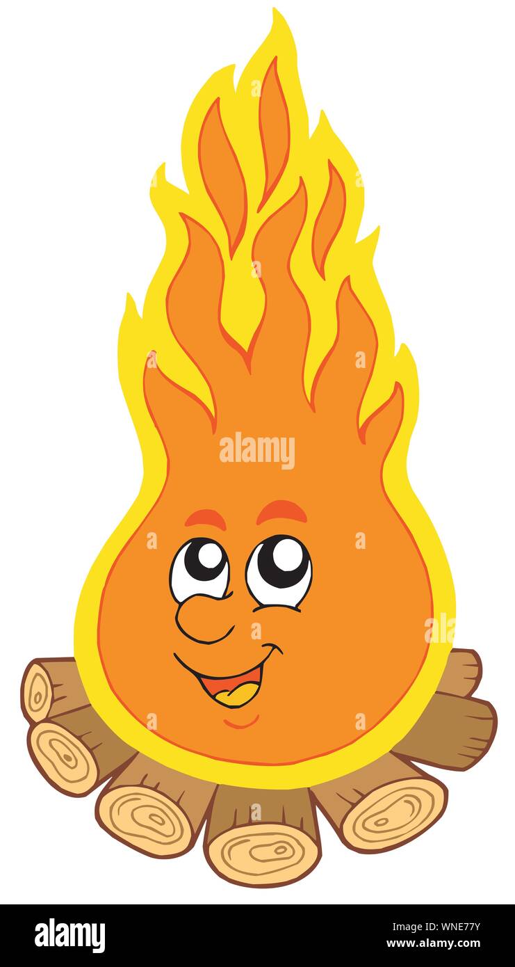 Logs burning fire Stock Vector Images - Alamy
