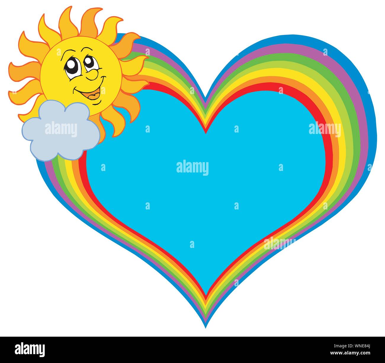 Rainbow heart with Sun Stock Vector Image & Art - Alamy