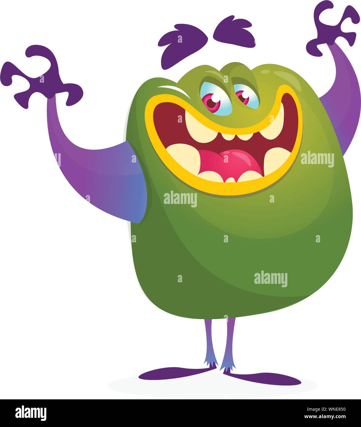 Happy cartoon monster presenting. Vector character Stock Vector Image ...