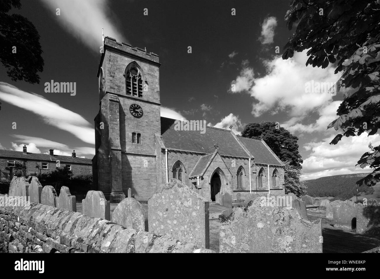 St Chads parish church, Middlesmoor village, Nidderdale, North ...