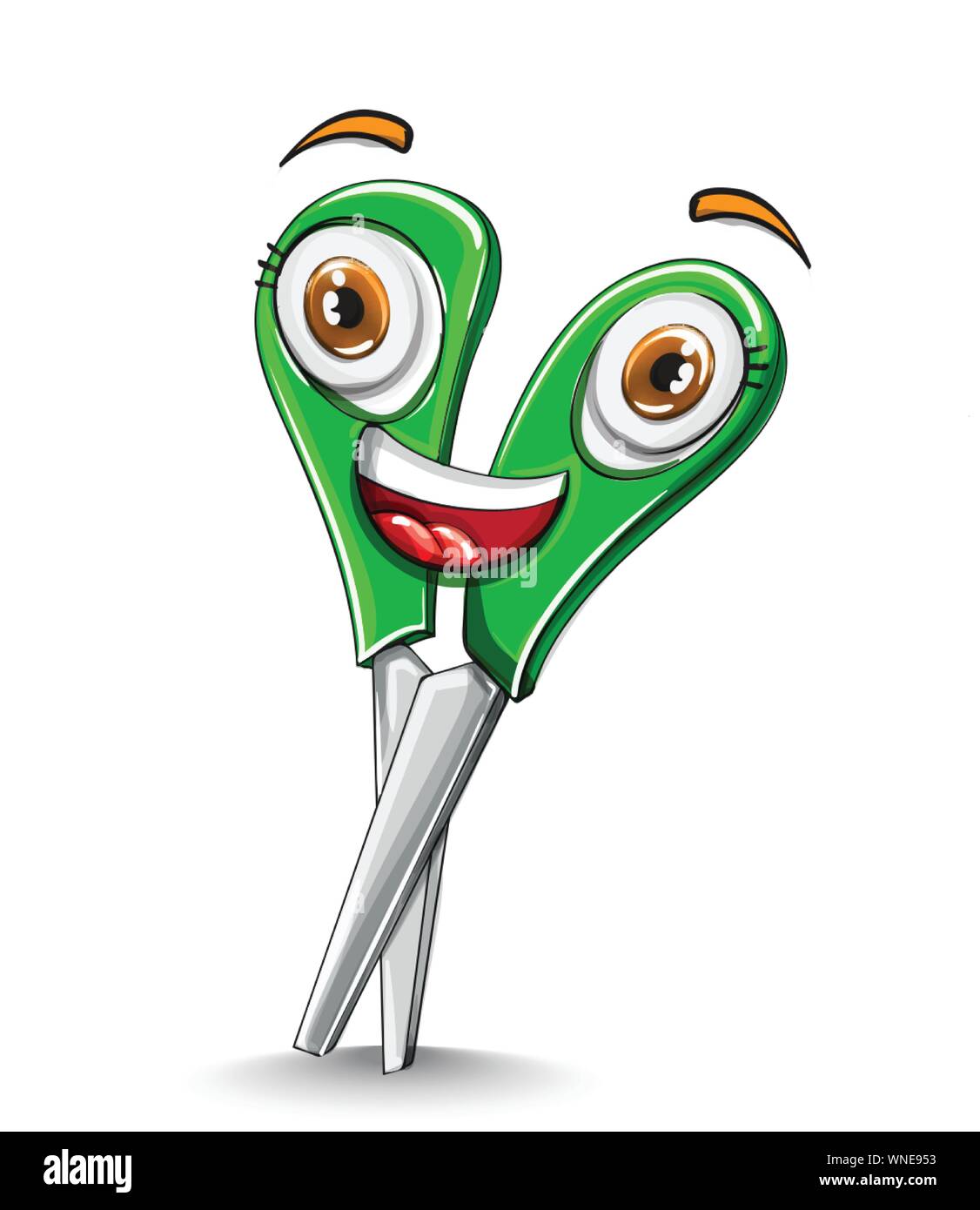 Scissors funny character smiling Vector. School supplies item ...