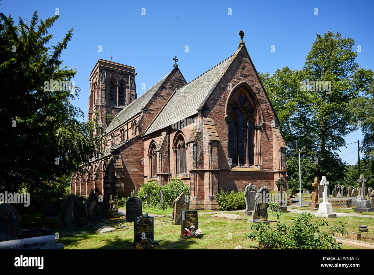 St Matthew's Church Stretton, Cheshire, England, Grade II listed red ...