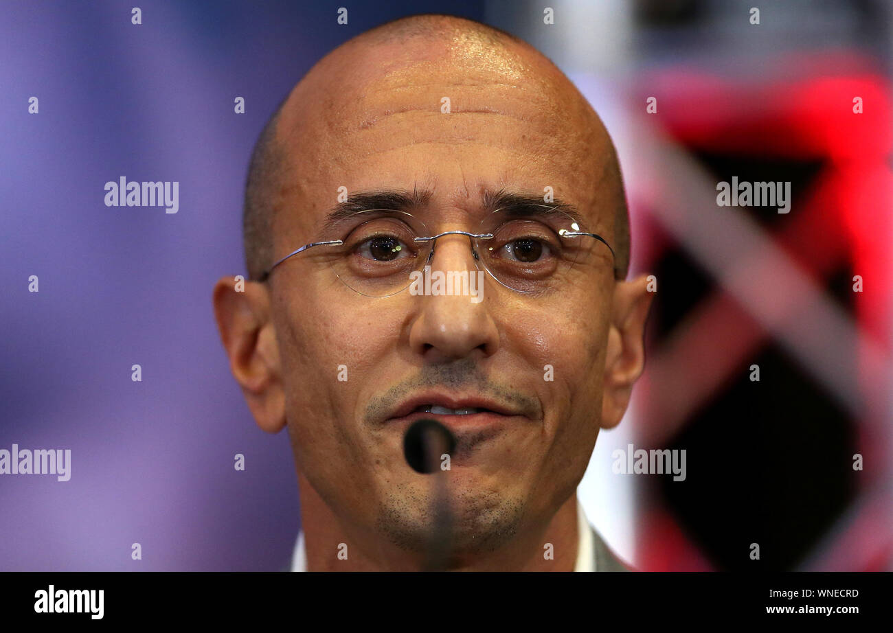 Promoter Omar Khalil during a press conference at The Hilton London ...